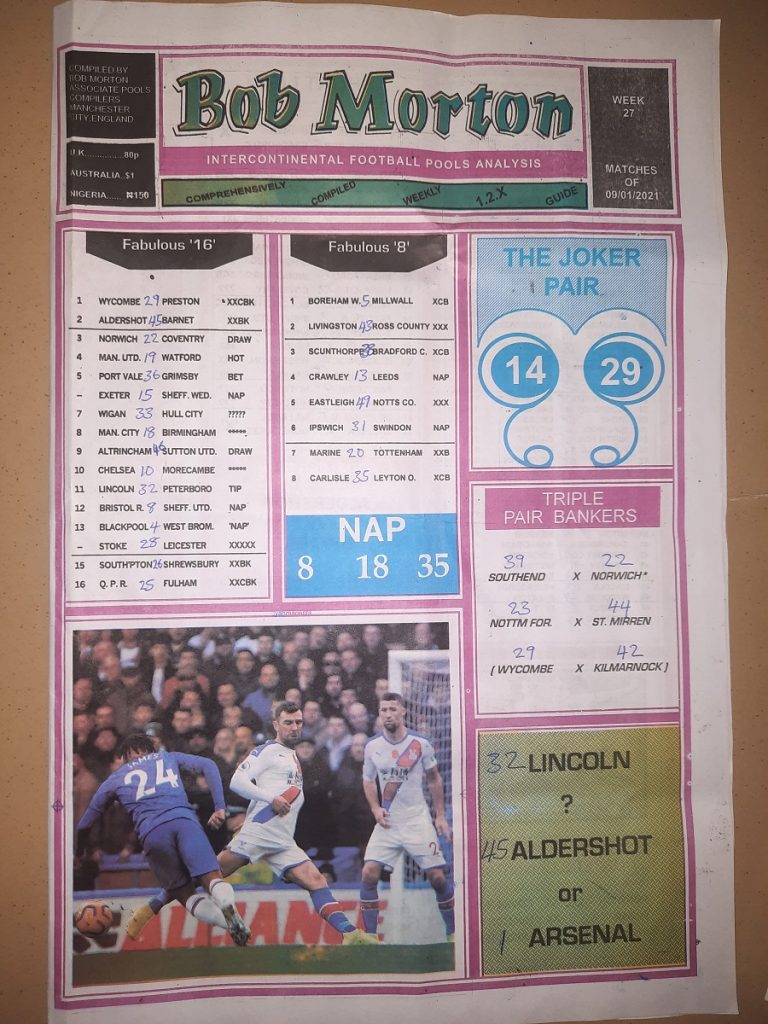 Week 27 Pool RSK Papers 2021: Bob Morton, Capital Intl, Soccer X ...