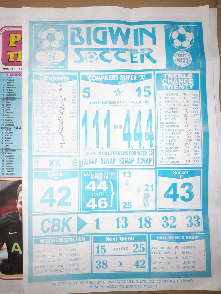 Week 31 Pool RSK Papers 2021: Bob Morton, Capital Intl, Soccer X ...