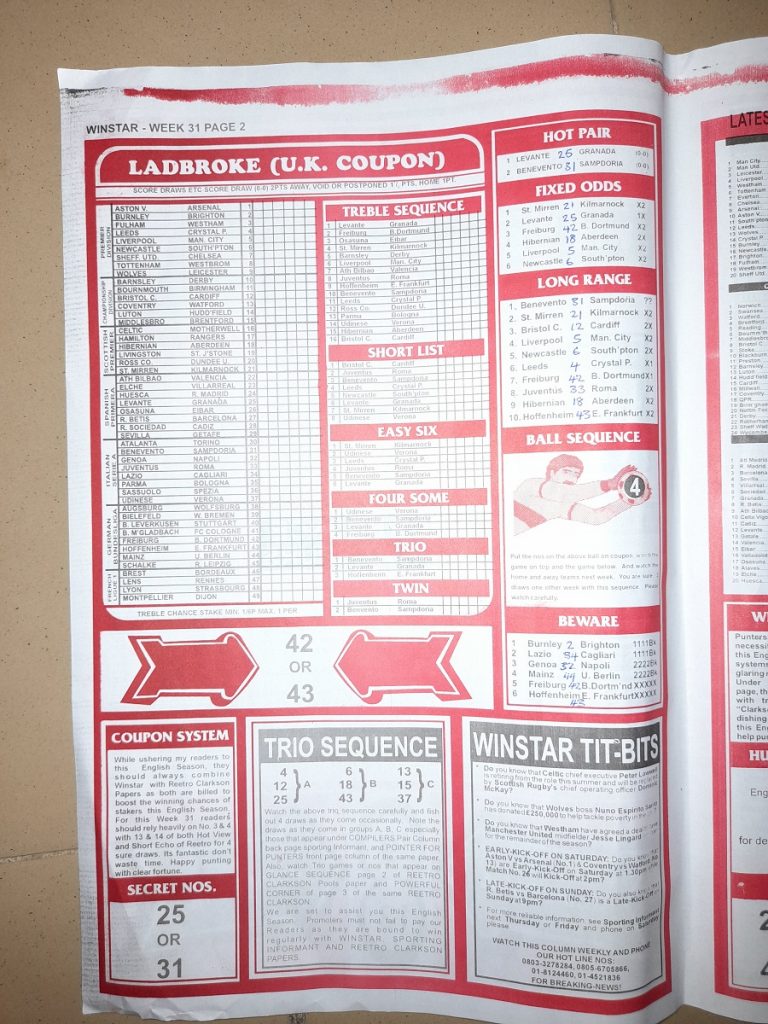 Week 31 Pool RSK Papers 2021: Bob Morton, Capital Intl, Soccer X ...