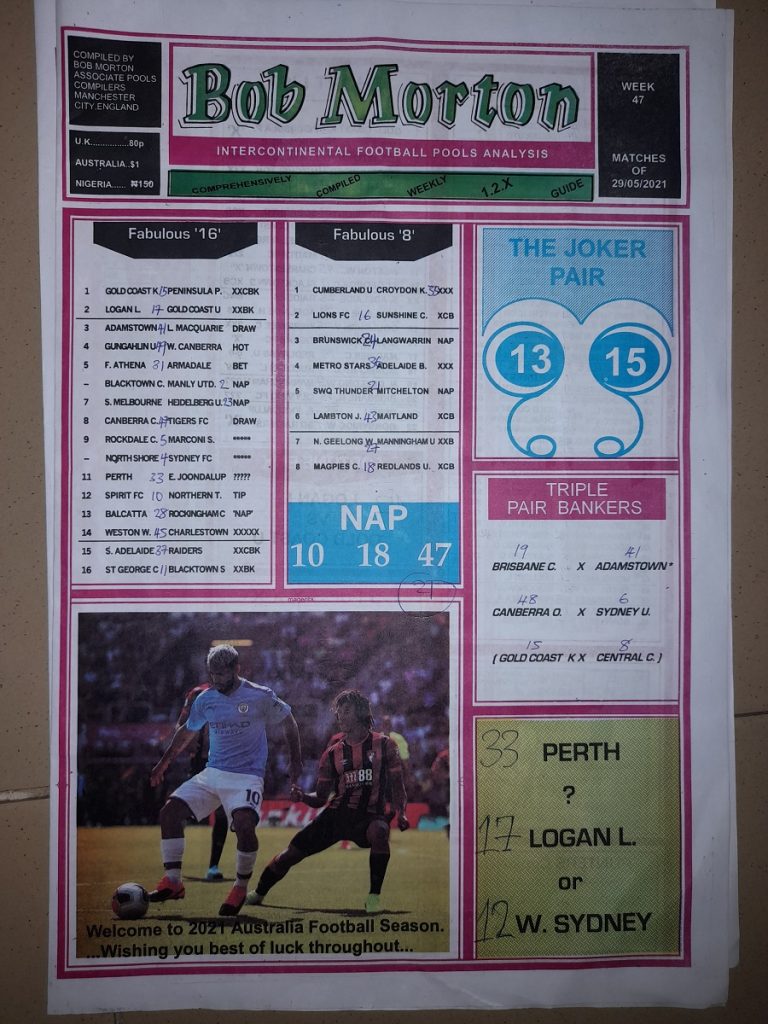 Week 47 Pool RSK Papers 2021: Bob Morton, Capital Intl, Soccer X ...