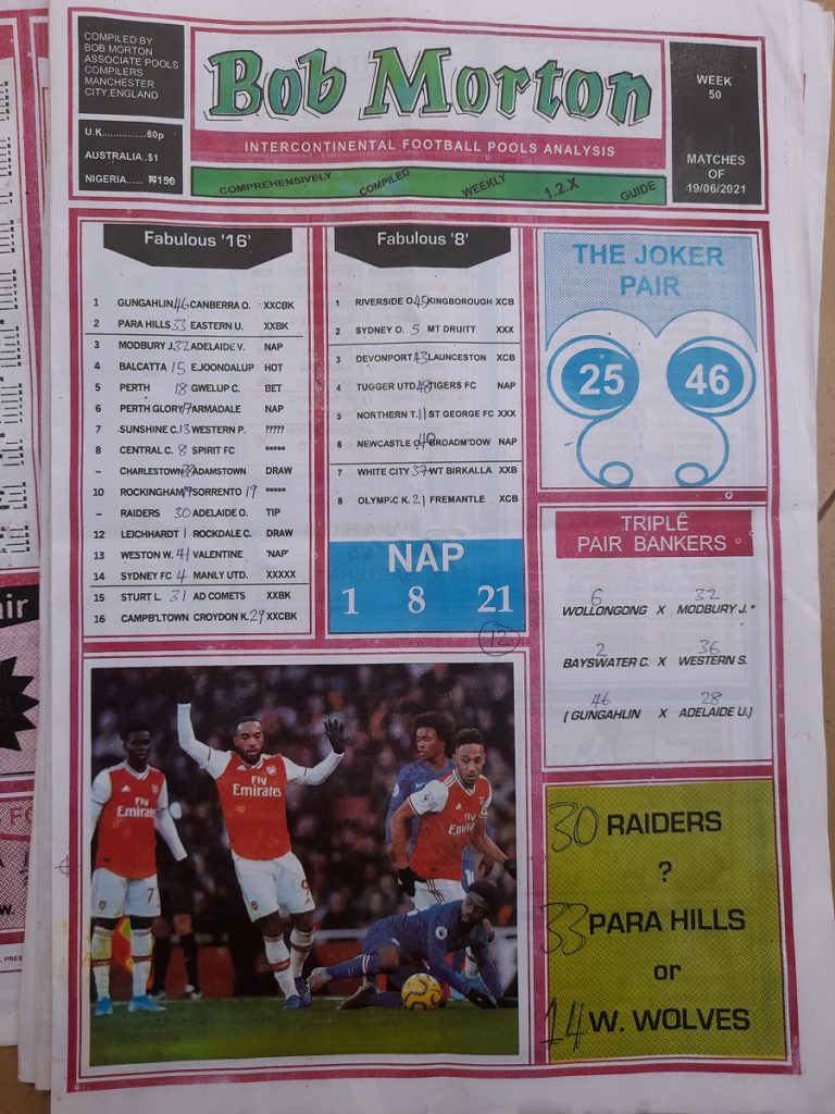 Week 50 Pool RSK Papers 2021: Bob Morton, Capital Intl, Soccer X ...