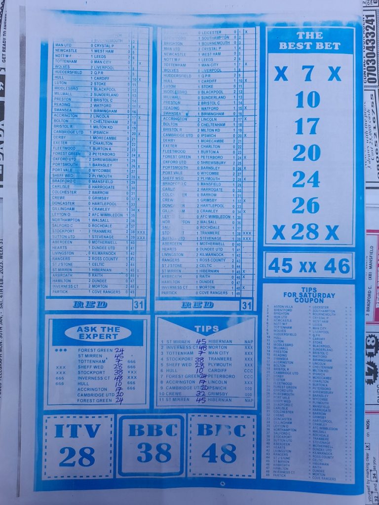 Week 31 Pool RSK Papers 2023: Bob Morton, Capital Intl, Soccer X ...