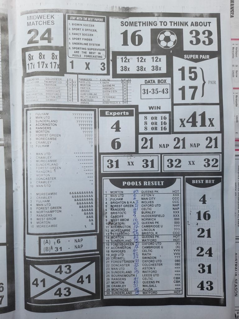 Week 43 Pool RSK Papers 2023: Bob Morton, Capital Intl, Soccer X ...