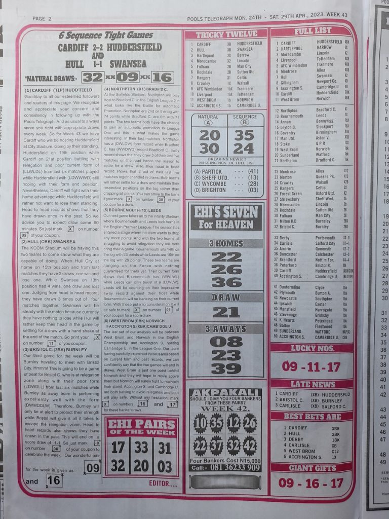 Week 43 Pool RSK Papers 2023: Bob Morton, Capital Intl, Soccer X ...