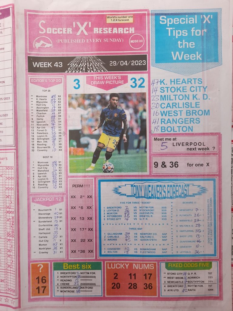 Week 43 Pool RSK Papers 2023: Bob Morton, Capital Intl, Soccer X ...