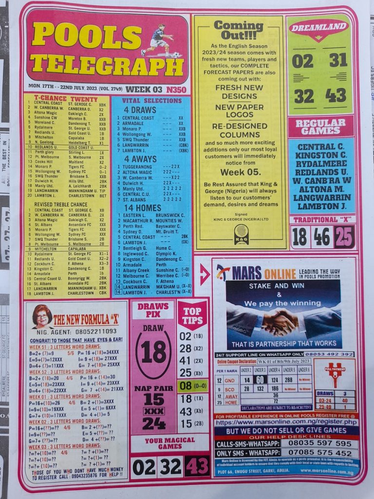 Week 3 Pool RSK Papers 2023: Bob Morton, Capital Intl, Soccer X ...