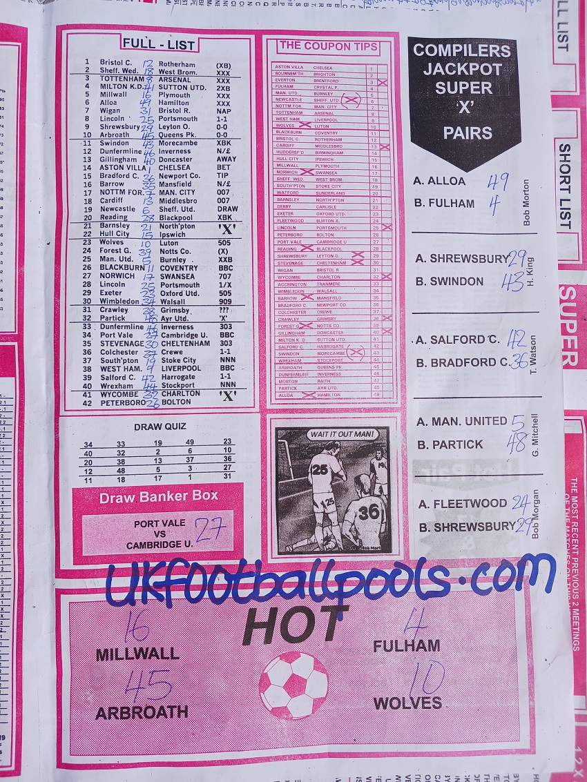 Week 43 Pool RSK Papers 2024: Bob Morton, Capital Intl, Soccer X ...