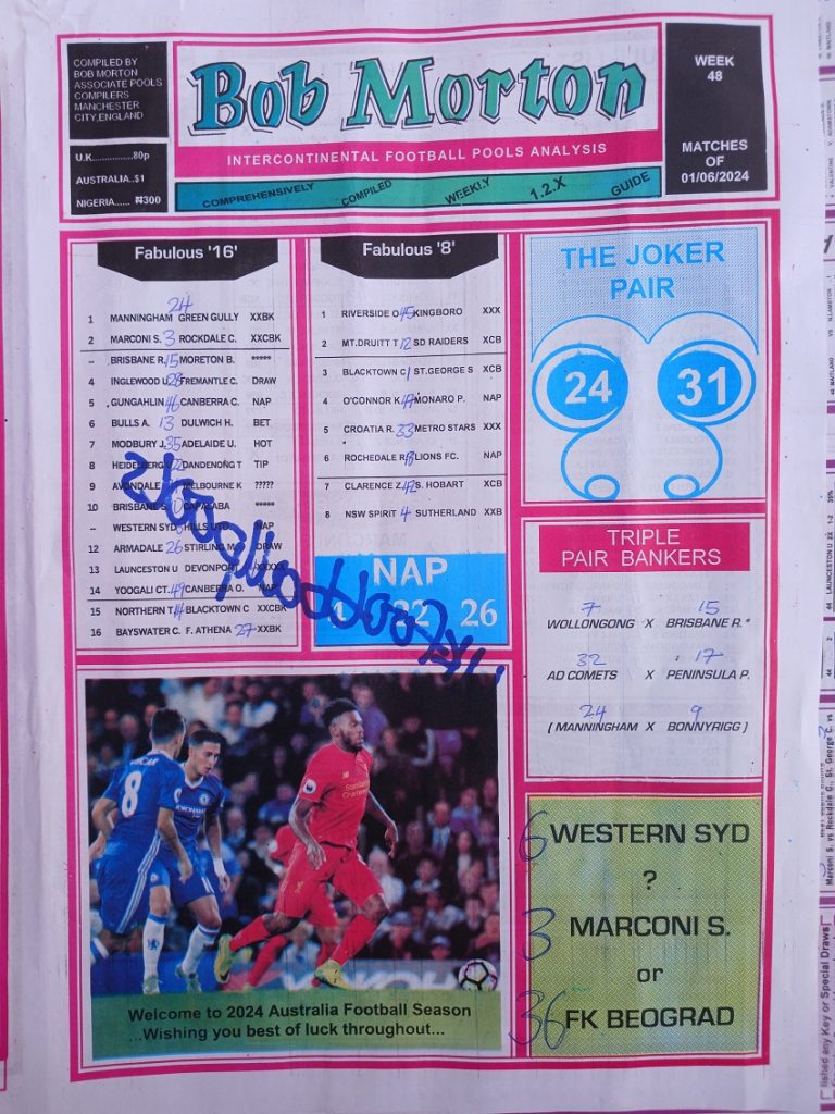 Week 48 Pool RSK Papers 2024: Bob Morton, Capital Intl, Soccer X ...