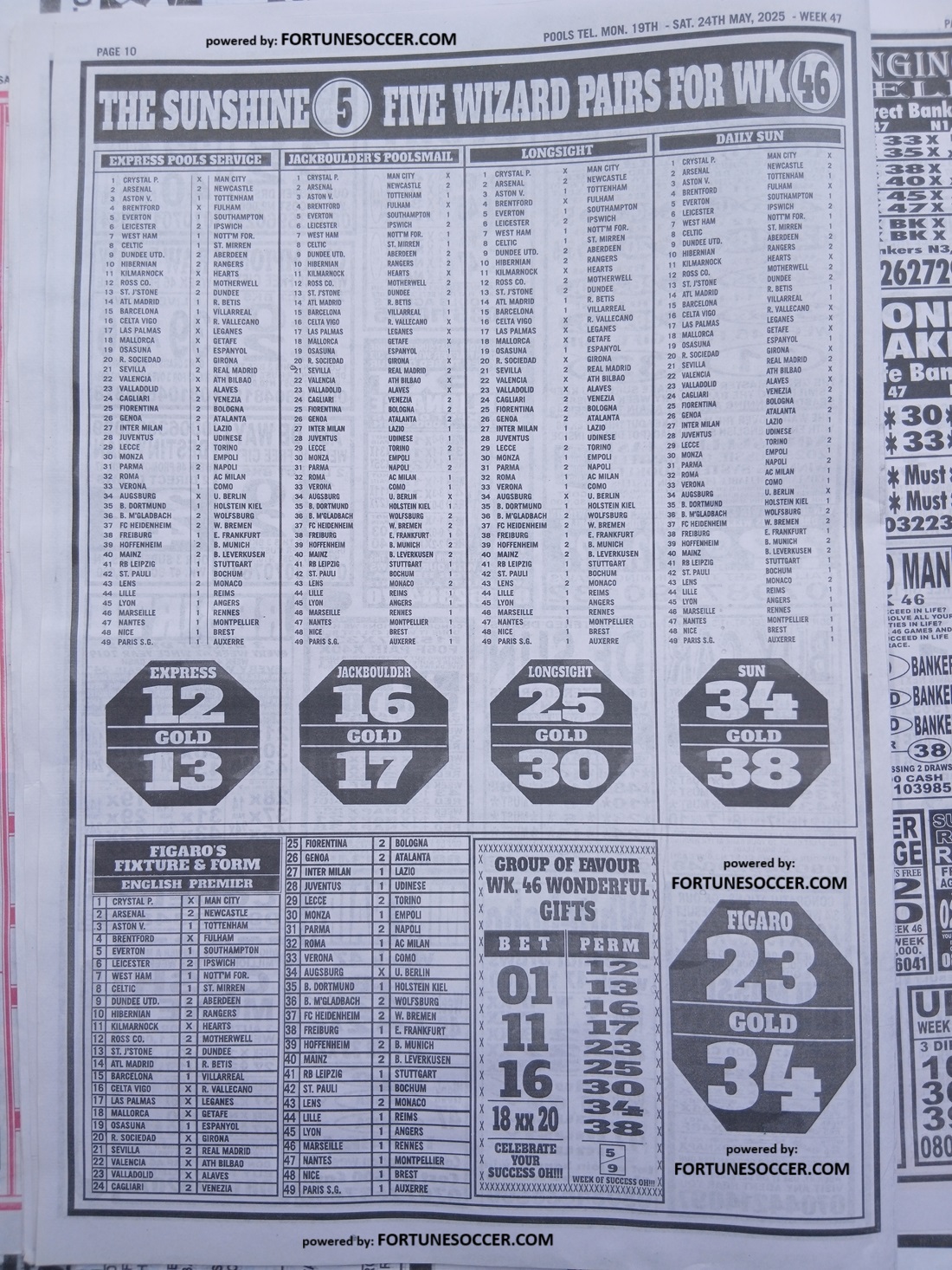 Week 47 Pool Late News Papers 2025: Bigwin Soccer, Pool Telegraph