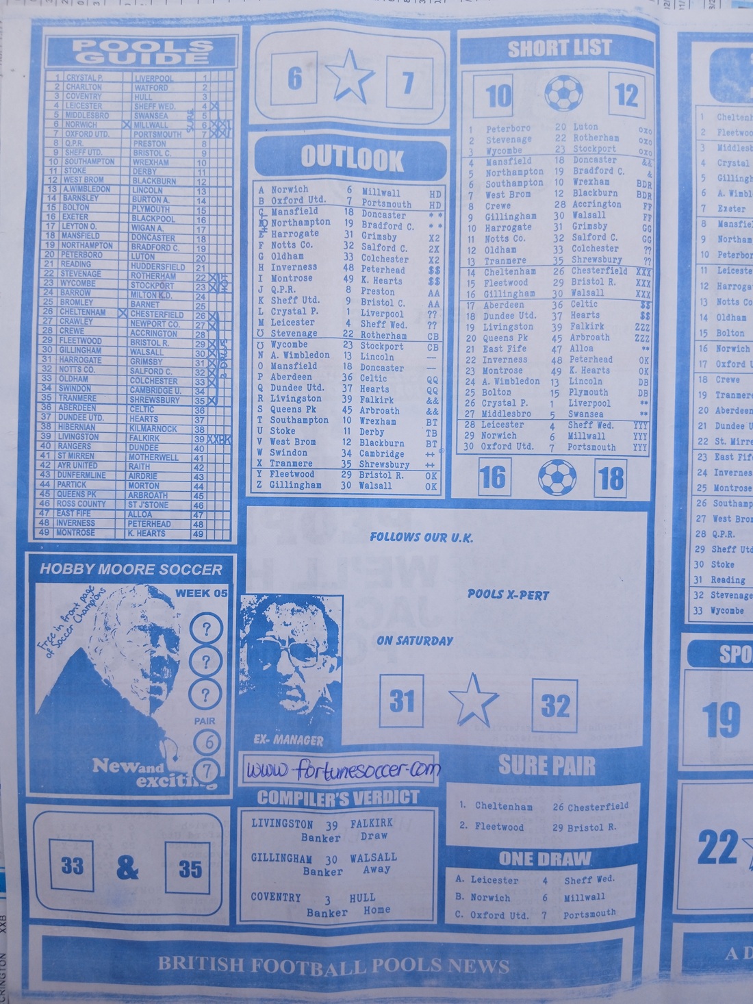 Week 6 Pool Paper 2025: Winstar, Happy Joe, Right On Fixtures