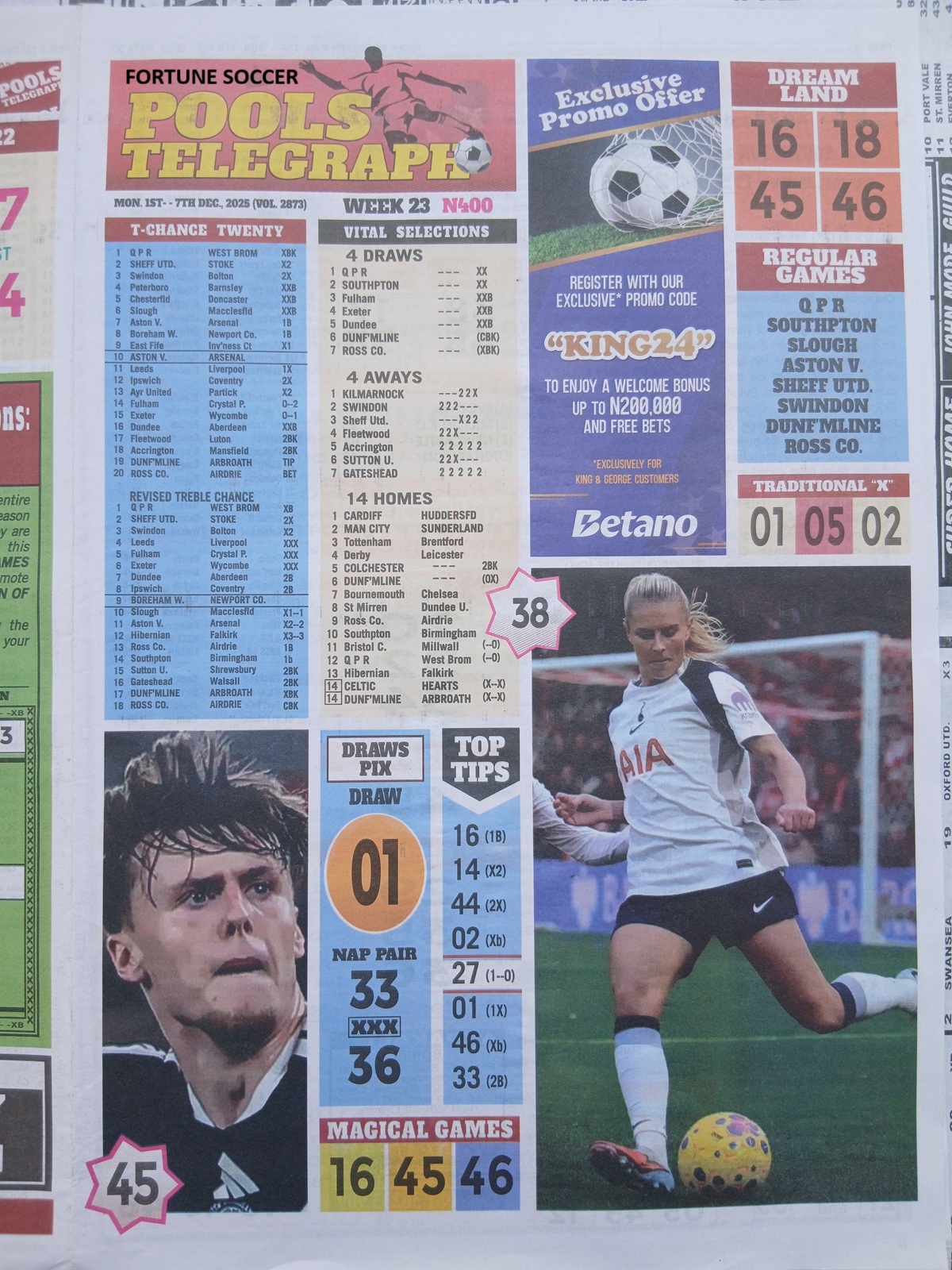 Week 23 Pool Late News Papers 2025: Bigwin Soccer, Pool Telegraph