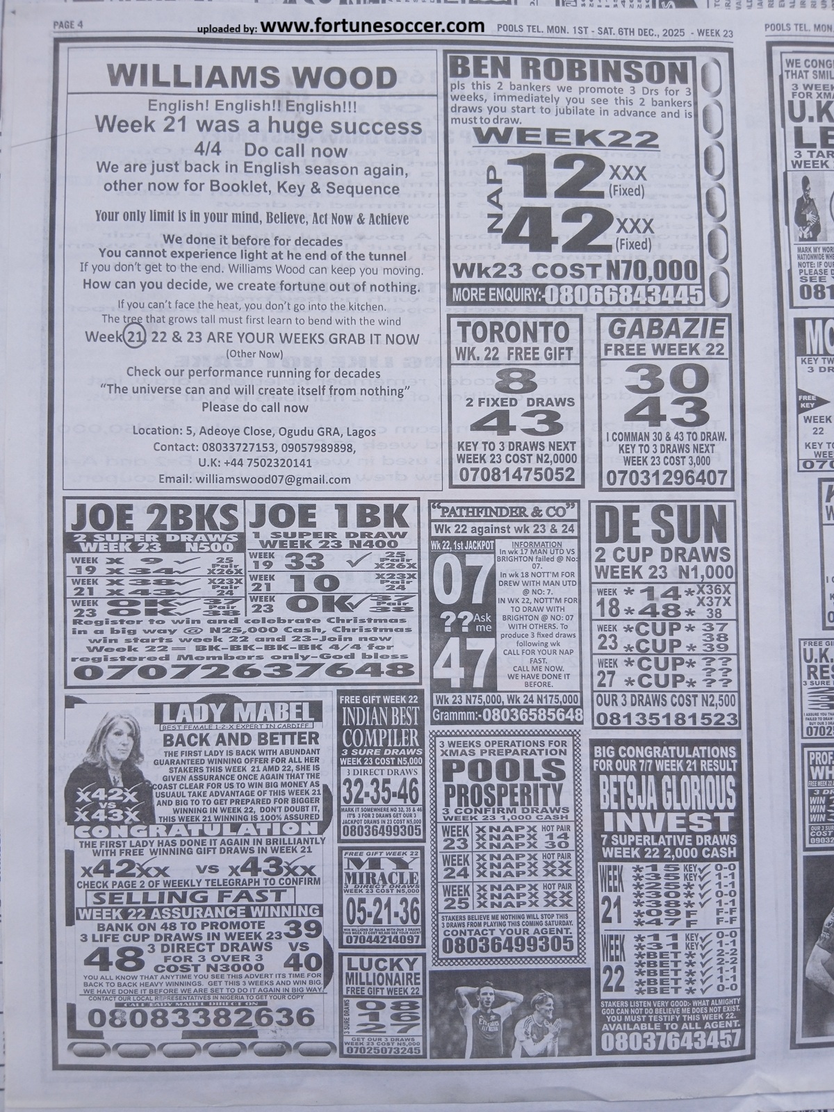Week 23 Pool Late News Papers 2025: Bigwin Soccer, Pool Telegraph