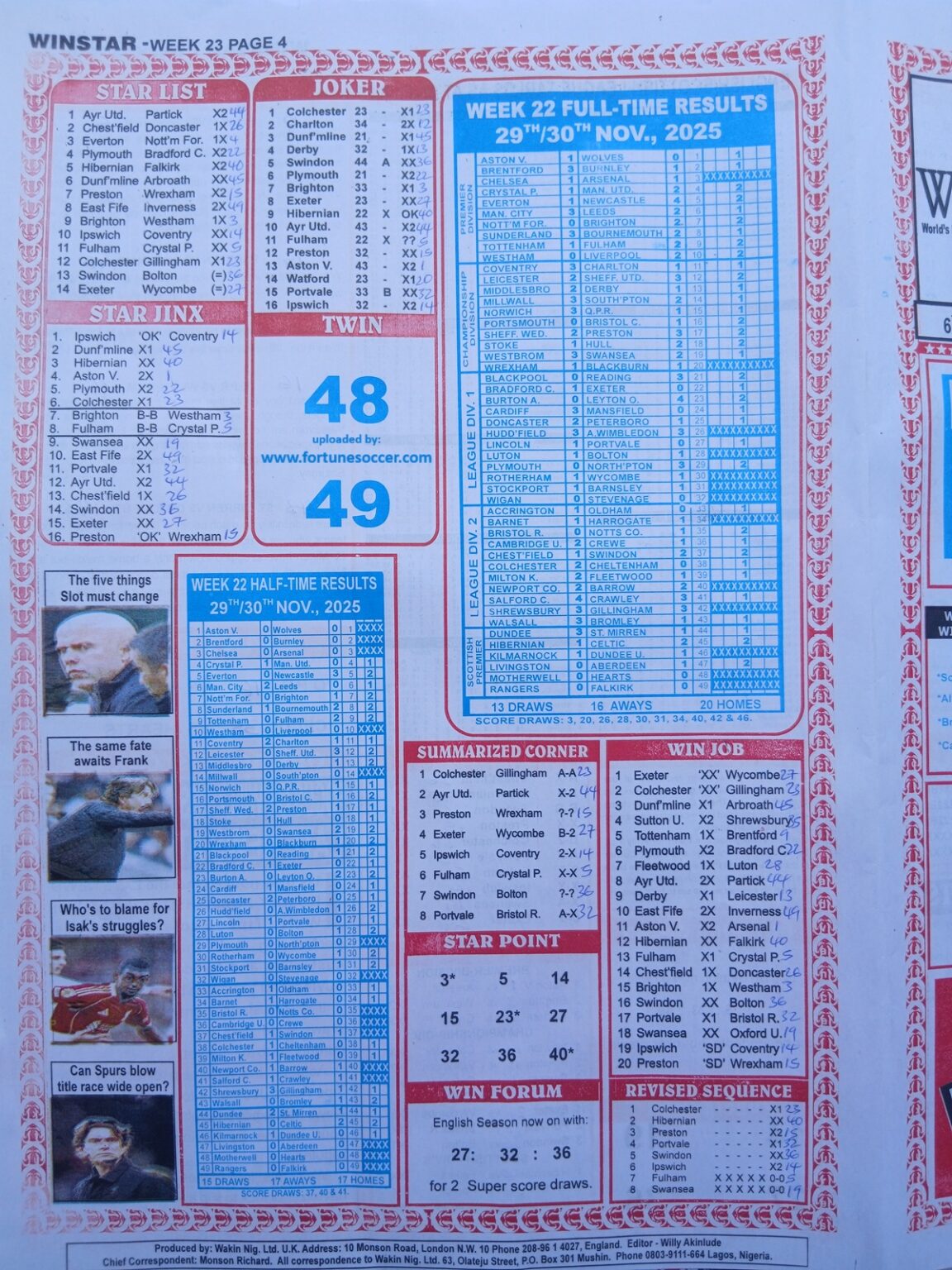 Week 23 Pool Paper 2025: Winstar, Happy Joe, Temple of Draws