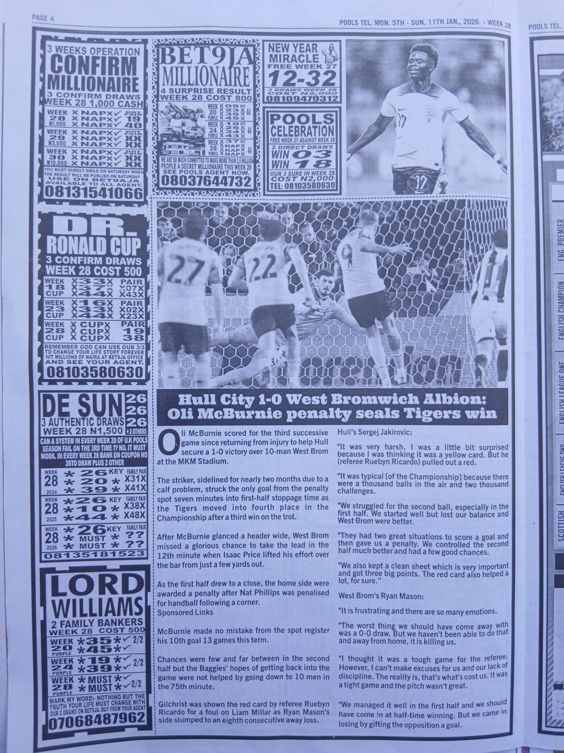 Week 28 Pool RSK Papers 2026: Bob Morton, Capital, Soccer Research