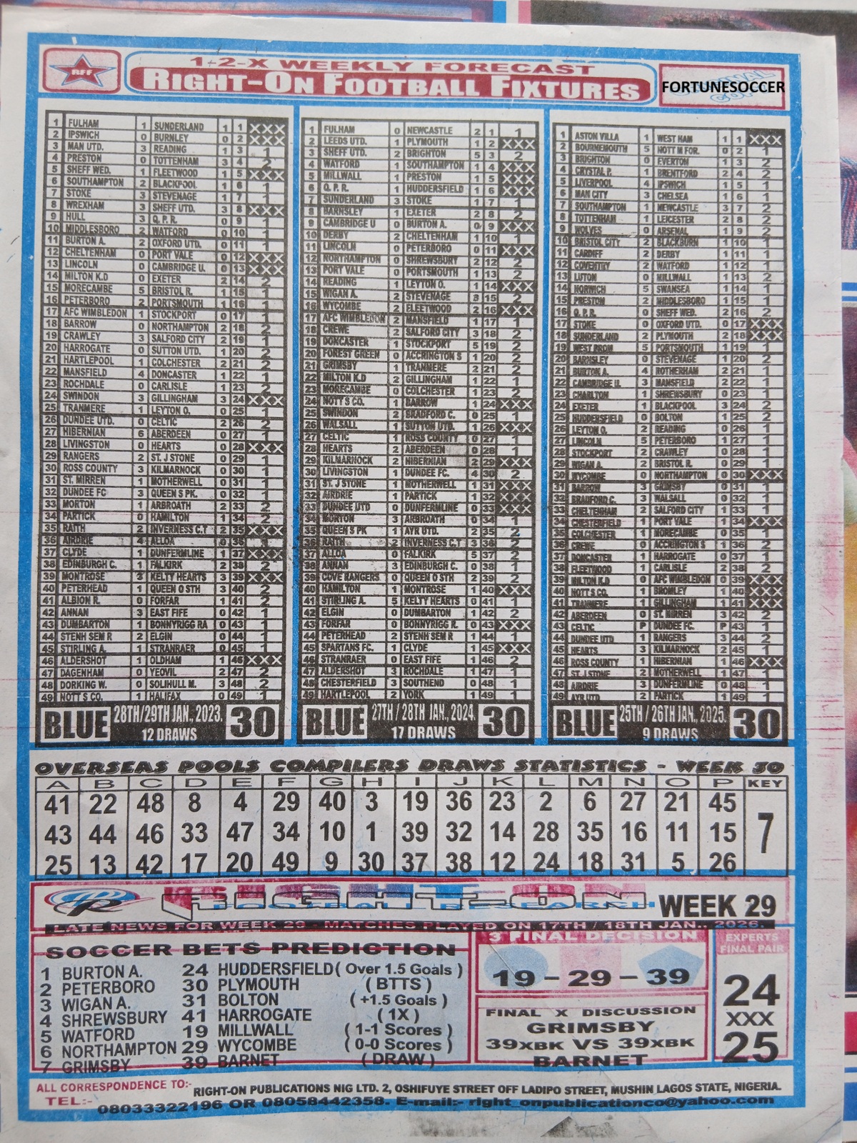 Week 30 Pool Paper 2026: Winstar, Happy Joe, Temple of Draws