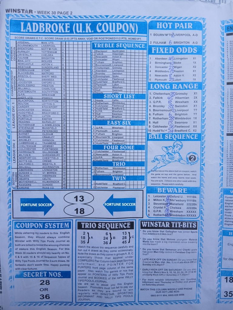 Week 30 Pool Paper 2026: Winstar, Happy Joe, Temple of Draws