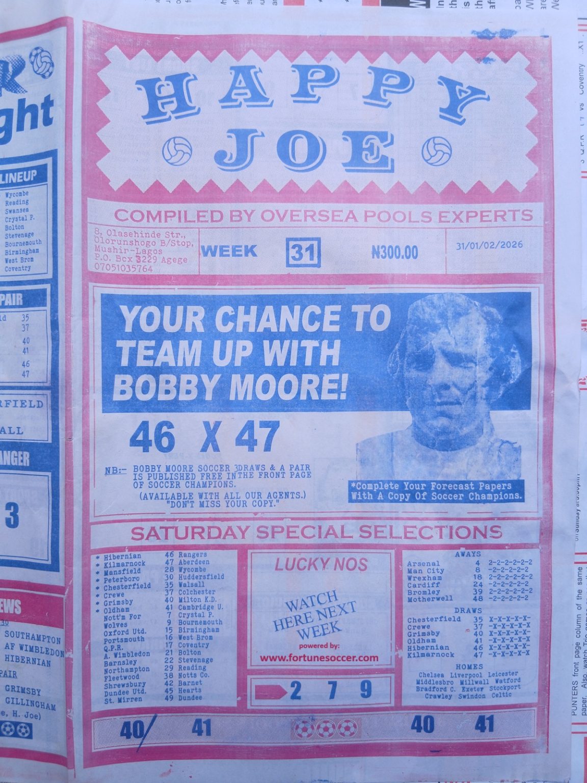 Week 31 Pool Paper 2026: Winstar, Happy Joe, Temple of Draws
