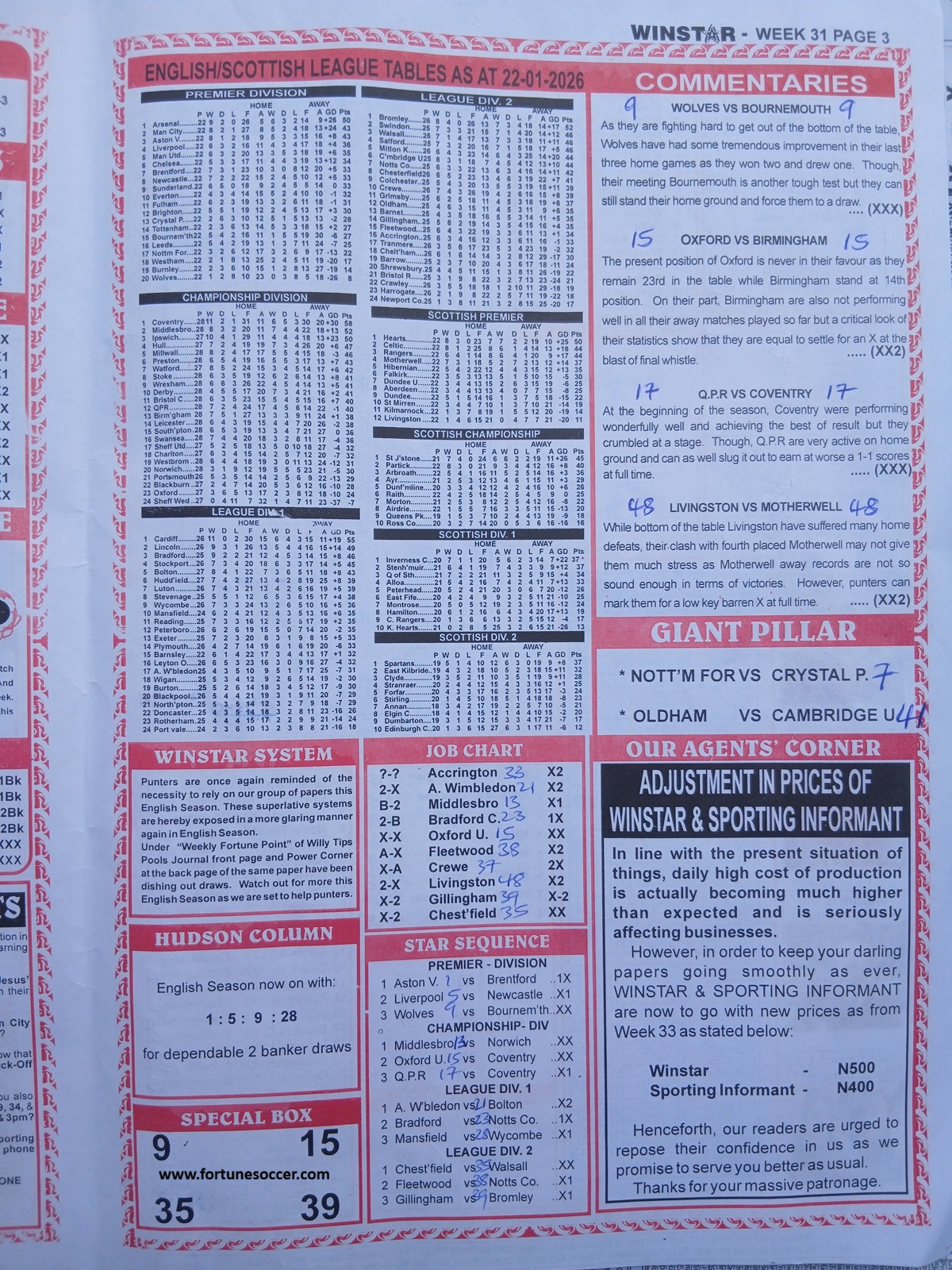 Week 31 Pool Paper 2026: Winstar, Happy Joe, Temple of Draws