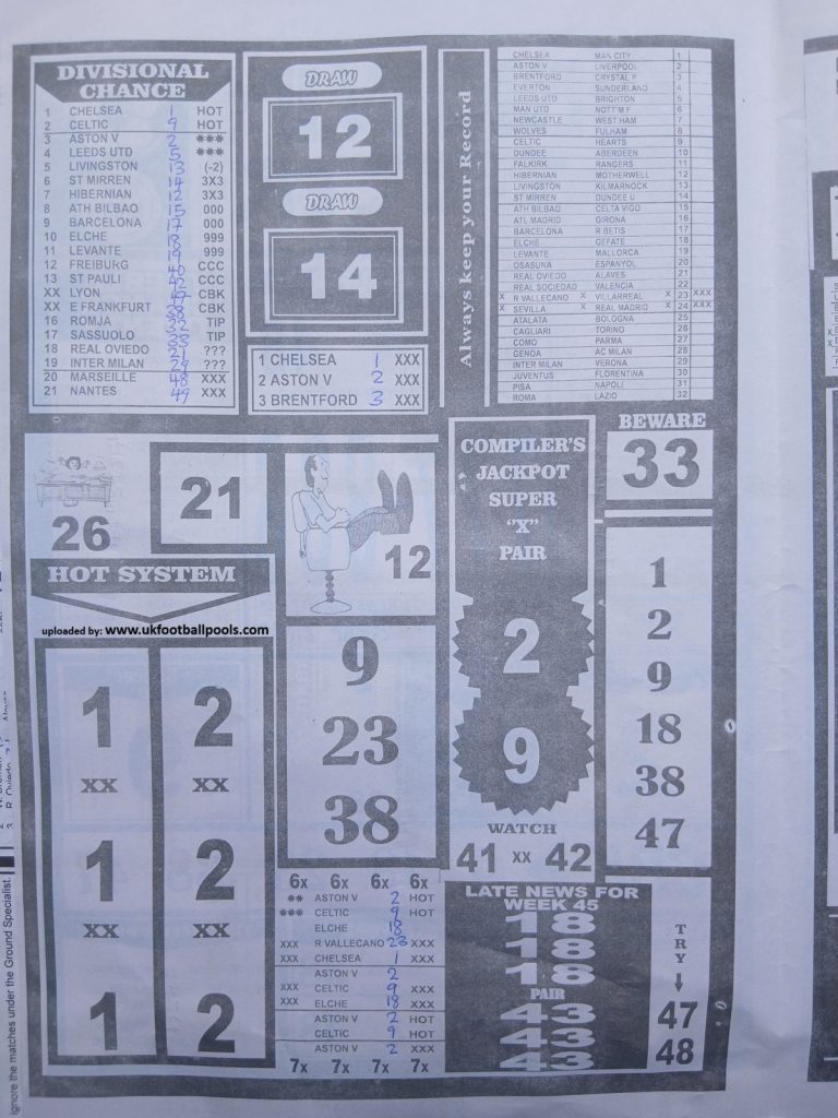 Week 46 Pool RSK Papers 2026: Bob Morton, Capital, Soccer Research